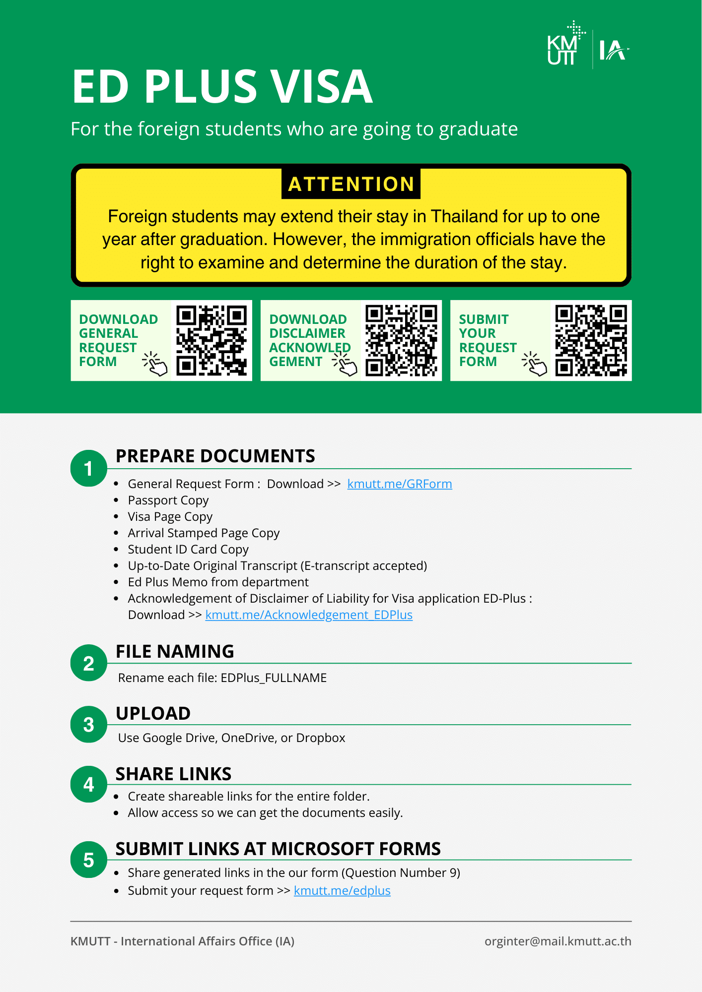 Student Visa – International Affairs Office (IA)